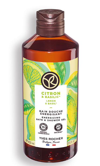 Lemon & Basil Energizing Bath & Shower Gel - Yves Rocher Jordan